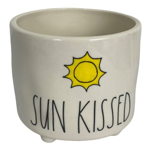 Rae Dunn | Accents | Rae Dunn Sun Kissed Small Planter Yellow Sun Legs ...